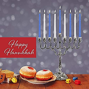 Ner Mitzvah Hanukkah Candles - Blue and White Chanukah Candle - Premium Quality Wax - 44pk. for All 8 Nights of Hanukkah