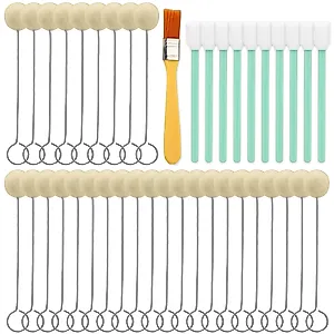 100 PCS Wool Daubers, Leather Dye Brush, Leather Dauber with 10 PCS Cleaning Swab Sticks for Leather Dying, Leather Making DIY Crafts Projects