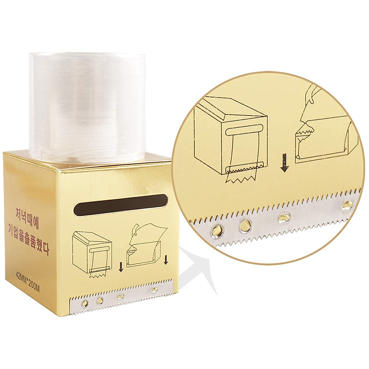 CICITOYWO Disposable Eyebrow Tattoo Plastic Wrap Preservative Saran Barrier Film Microblading Supplies Lips Permanent Make Up Cling Wrap Cover Tape Roll Transparent 2 PCS