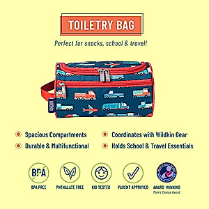 Wildkin Toiletry Bag for Boys, Girls, and Adults, Toiletry Bags Measures 9.5 x 5 x 5 Inches, Multifunctional, Spacious and Ideal Sized for Weekend or Overnight Travel Bag, BPA-free (Transportation)