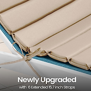 PATIOHIT Chaise Lounge Cushions Outdoor Set of 2, Comfortable Chair Cushion for Patio Furniture Weather Resistant for Lawn, Pool (2, Beige, 80" x 26")