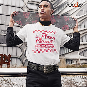 SUOSDEY Rhinestone Skull Belt Men Women Bling Stylish Belt Punk Fashion Studded Leather Belt for Jeans Pants Jacket