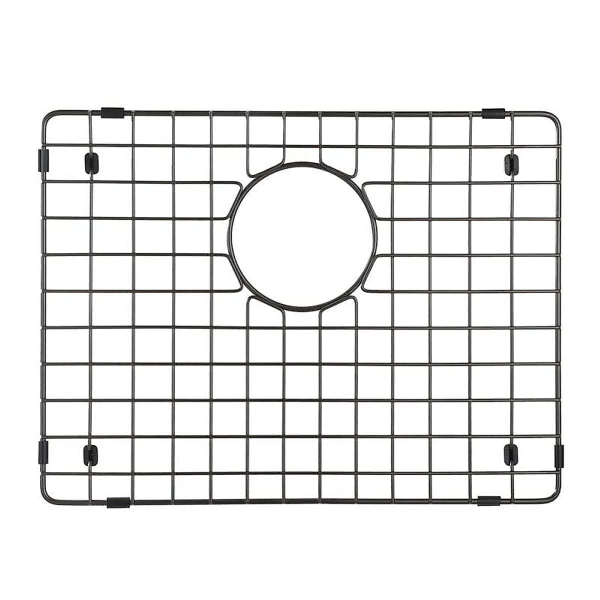 Starstar Sinks Protector Matte Black 304 Stainless Steel Kitchen Sink Bottom Grid, Rack (20 L x 15 W)