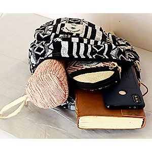 Generic Set Of Mini Backpack Pen case Coin Purse Hemp University Light Weight Backpack For Girl Black and White Small Small Backack