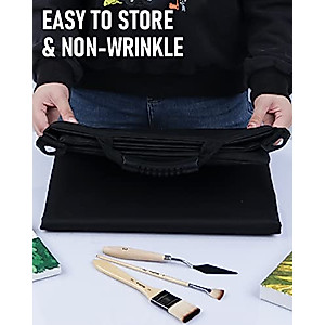 Nicpro Light Weight Art Portfolio Bag, 32 x 42 Extra Large Art Portfolio Case with Detachable Shoulder Strap, Leather Corners, Carrying Storage Case for Artwork, Canvas, Poster, Sketching, and Drawing