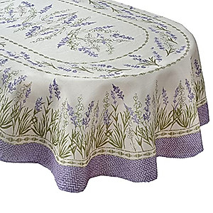 Home Bargains Plus Provence Round Tablecloth, 70 Inch, Holiday Blanchard Field of Lilacs, Wrinkle and Stain Resistant Fabric Table Cover for Dinner Parties and Banquet
