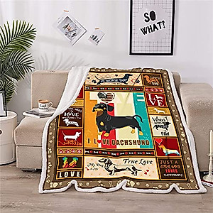 CYREKUD Dachshund Dog Blanket Throw,Dachshund Gifts for Women, Dachshund Gifts for Dachshund Lovers,Dachshund Christmas Decor,Super Soft Warm Cozy Dog Blanket for Couch Sofa Bedroom 50''x 60''