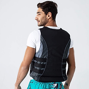 Leader Accessories Adult Universal Personal Flotation Device USCG Approved Life Jacket Vest (Black, L)