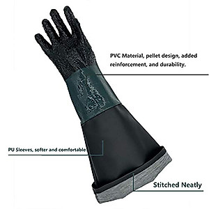 SHUNJIE Sandblasting Gloves 23.6" Rubber Gloves for Sandblaster Cabinets Sand Blaster Gloves Kits