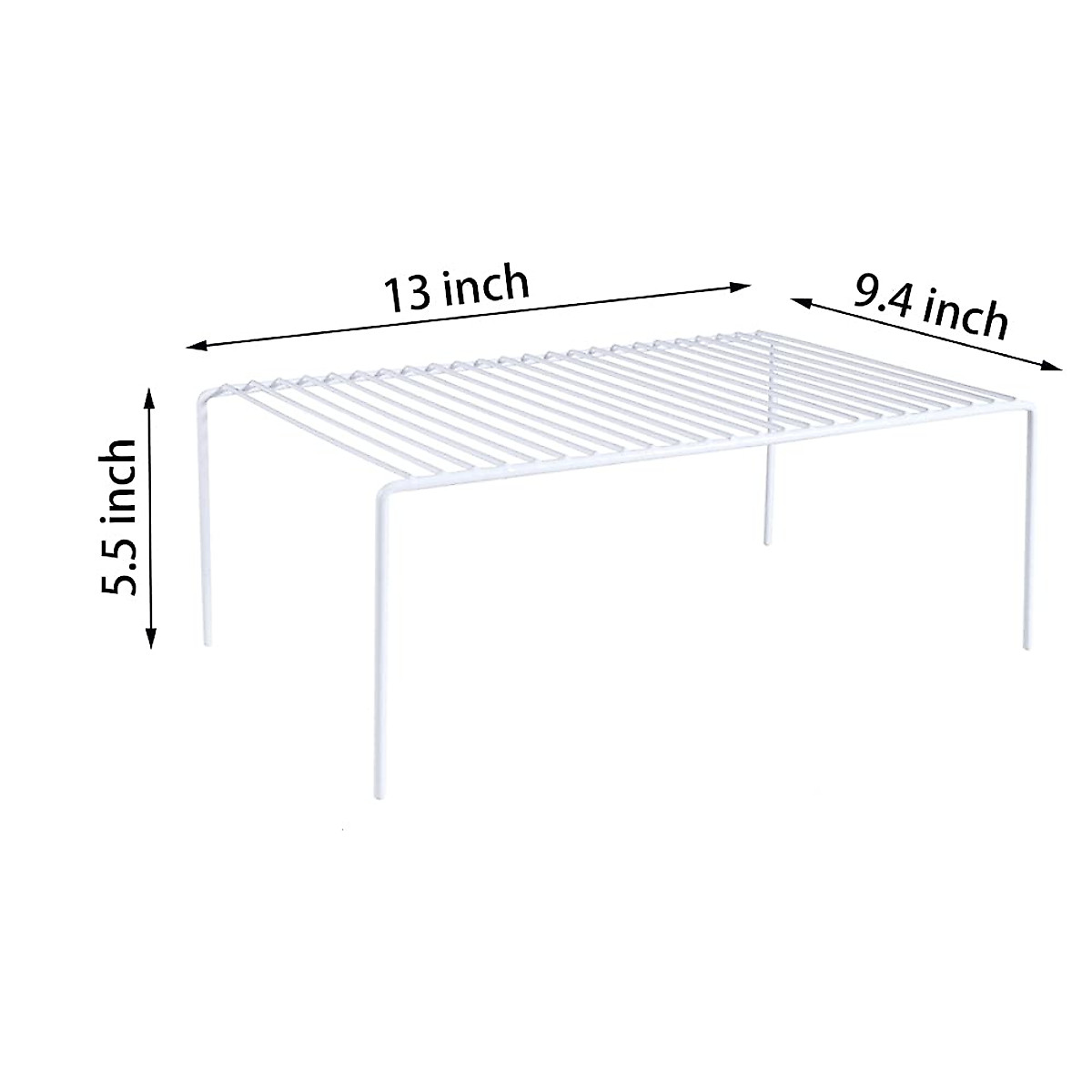 Redrubbit Medium (13 x 9. 4 Inch) Cabinet Storage Shelf Rack, Rustproof Kitchen Counter and Cabinet Shelf, Storage Rack Organizer for Kitchen, Fridge, Cabinet, Bathroom, Set of 2