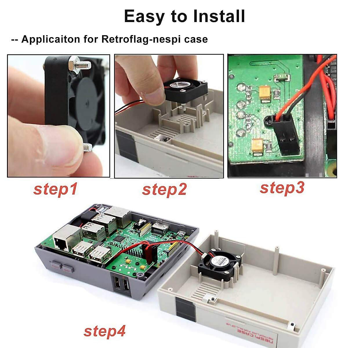 MakerFocus 2pcs Raspberry Pi 4B Fan DC Brushless Cooling Fan 3.3V 5V Heatsink Cooler Radiator Connector Separating One-to-Two Interface for Raspberry Pi 4/ Pi 3/3B+ and Pi Zero/Zero W or Other Project