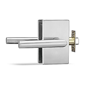 Berlin Modisch Passage Lever Door Handle and Single Cylinder Deadbolt Lock and Key Designer Series Lever Handle Set [Front Door or Office] Handleset Heavy Duty – Satin Nickel Finish