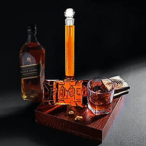 WUIIEN Decanter with Airtight Stopper - Liquor Glass Alcohol Bottle for Wine Bourbon Tequila Vodka Juice Unique Hammer Cool Funny Anniversary Birthday Gifts with Box for Men Boyfriend Dad 400ml