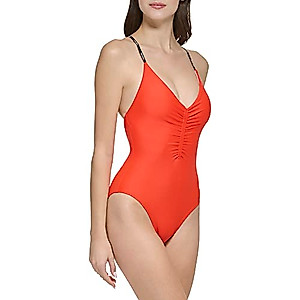 Calvin Klein Womens Lifestyle ONE Piece,Vermillion,Medium
