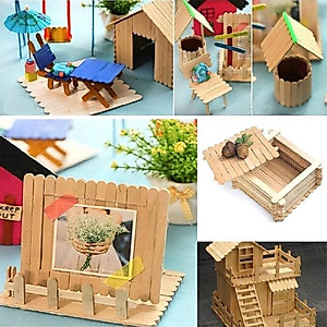 KTOJOY 100 Pcs Craft Sticks Ice Cream Sticks Natural Wood Popsicle Craft Sticks 4.5 inch Length Treat Sticks Ice Pop Sticks for DIY Crafts