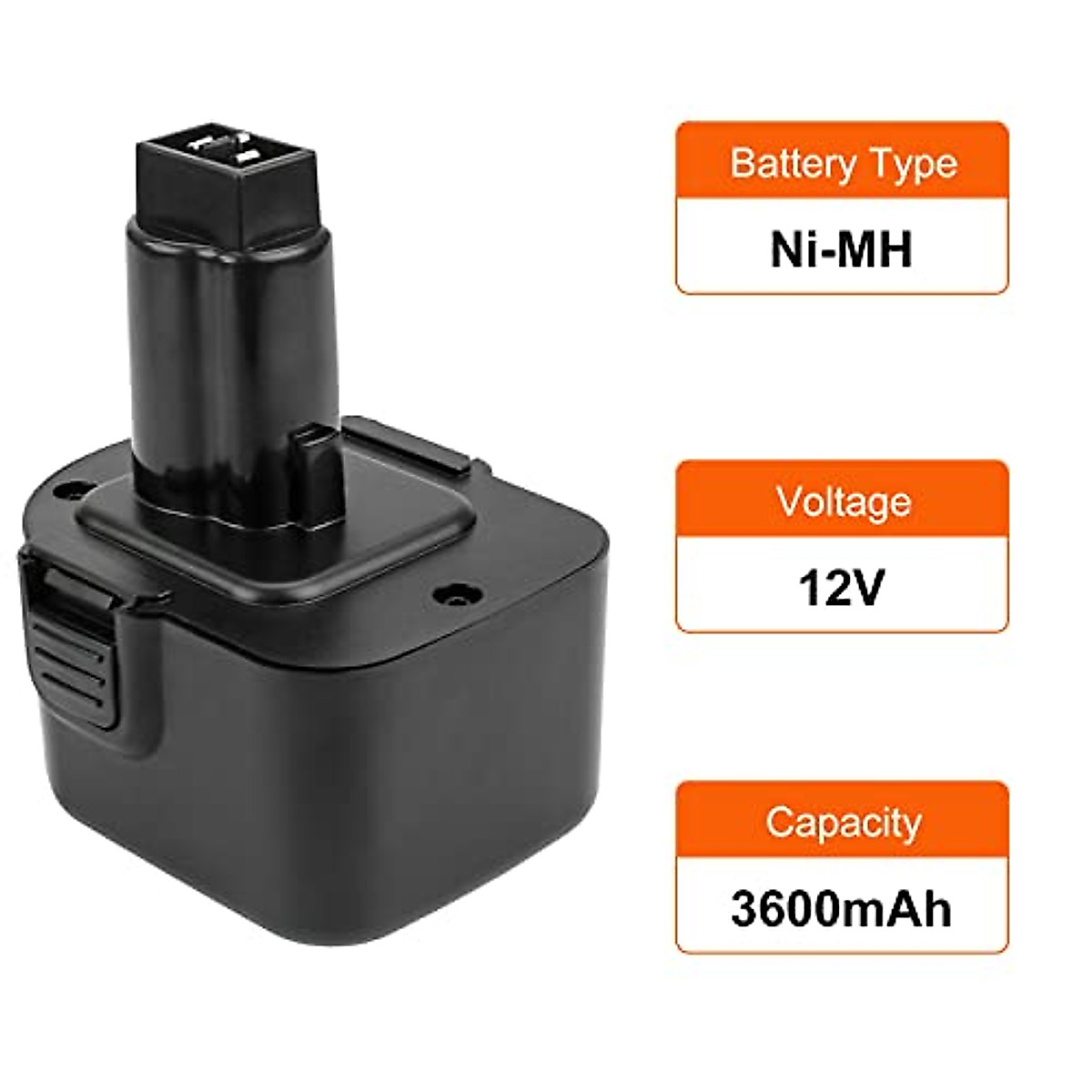 2 Pack Battery Replacement Battery Compatible with Dewalt 12V Battery 3.6Ah DC9071 DW9072 DW9071 DE9074 DE9037 DE9071 DE9072 DE9075 for 12 Volt Battery Cordless Power Tool