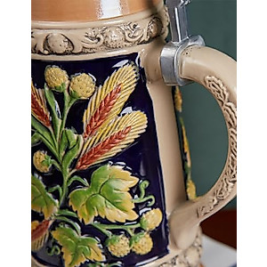 HAUCOZE Beer Stein Mug German Eagle Drinking Stanley Viking Tankard with Petwer Lid for Birthday Gifts Men Father Husband 0.8 Liter