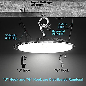 Lightdot 4Pack 250W LED High Bay Light 35000lm (Eqv.1000W MH/HPS) Commercial Bay Lighting, 5000K Daylight LED UFO High Bay with US Plug for Garage/Barn, Energy Saving Upto 1840KW*4/Y(5Hrs/Day)
