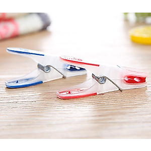 Strong Non-Slip Wide Open Plastic Clothes Clips for Drying Clothing Clamps Sturdy Travel Clothespins 24 Pack