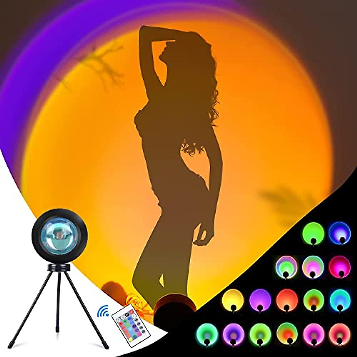 WisaKey 13" RGB Ring Light with 63" Stand and 2 Phone Holders, Tablet iPad Holder, Sunset Lamp, 51 Color Modes Selfie Ringlight with Desk Tripod, Halo Ring Light for TikTok/Live Stream/Makeup/YouTube