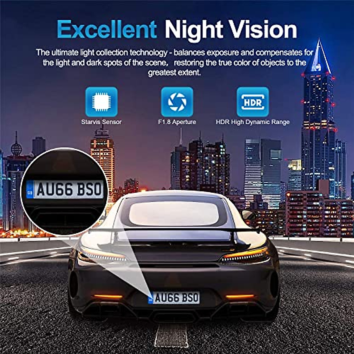 Mirror Dash Cam,12" Rearview Mirror Dash Cam for Cars & Trucks, Dash Cam Mirror Front and Rear Waterproof Backup Camera, Enhanced Night Vision, Parking Assistance by KQQ (Free 64GB Card)