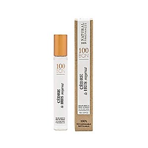 100BON Cedre & Iris Soyeux – Silky Iris and Cedar Fragance for Women or Men – Invigorating Organic Fragrance with Sweet, Woody & Floral Fragrance - 100% Natural Fragrance Spray, 0.5 Fl Oz