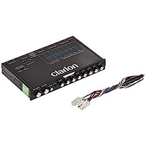 Clarion EQS755 7-Band Car Audio Graphic Equalizer with Front 3.5mm Auxiliary Input, Rear RCA Auxiliary Input and High Level Speaker Inputs, BLACK