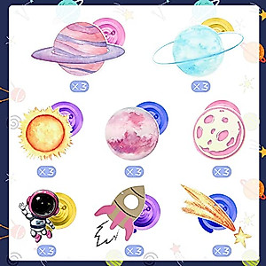 30 Pcs Solar System Whirls Outer Space Hanging Swirl Space Themed Party Supplies Planet Rocket Astronaut Sign Foil Swirls Ceiling Decoration for Boy Girl Kids Baby Shower Outer Space Party Decorations