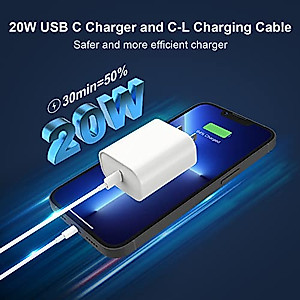 Lazerbuilt 10 FT iPhone 14 13 Charger Fast Charging, 3 Pack PD 20W USB C Fast Wall Charger Block with 3 Pack 10FT Long Type C to Lightning Cable Compatible for iPhone 14 13 12 11 Pro Max XS XR X 8