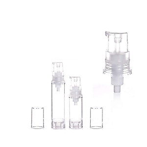 15 Pcs Clear Airless Lotion Pump Bottles Empty Cream Vacuum Bottles Cosmetic Containers Travel Press Pump Bottles For Foundations,serums,and more (5ml)