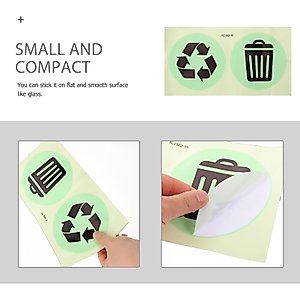 HOODANCOS Luminous Recycle Trash Can Sticker, 1 Sheet Glow in The Dark Recycle Trash Symbols Sticker Recycle Decals Garbage Sorting Trash Bin Stickers for Trash Can Recycle Bin