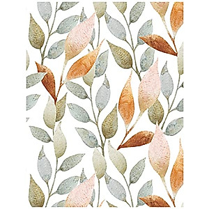 Floralplus Peel and Stick Wallpaper Boho Leaf Stick On Wallpaper Removable Textured Wallpaper Pull and Stick Contact Paper for Cabinet Bathroom Nursery Home Decor 17.7in x 118in