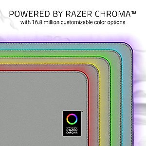 Razer Goliathus Extended Chroma Gaming Mouse Pad: Customizable Chroma RGB Lighting - Soft, Cloth Material - Balanced Control & Speed - Non-Slip Rubber Base - Mercury White