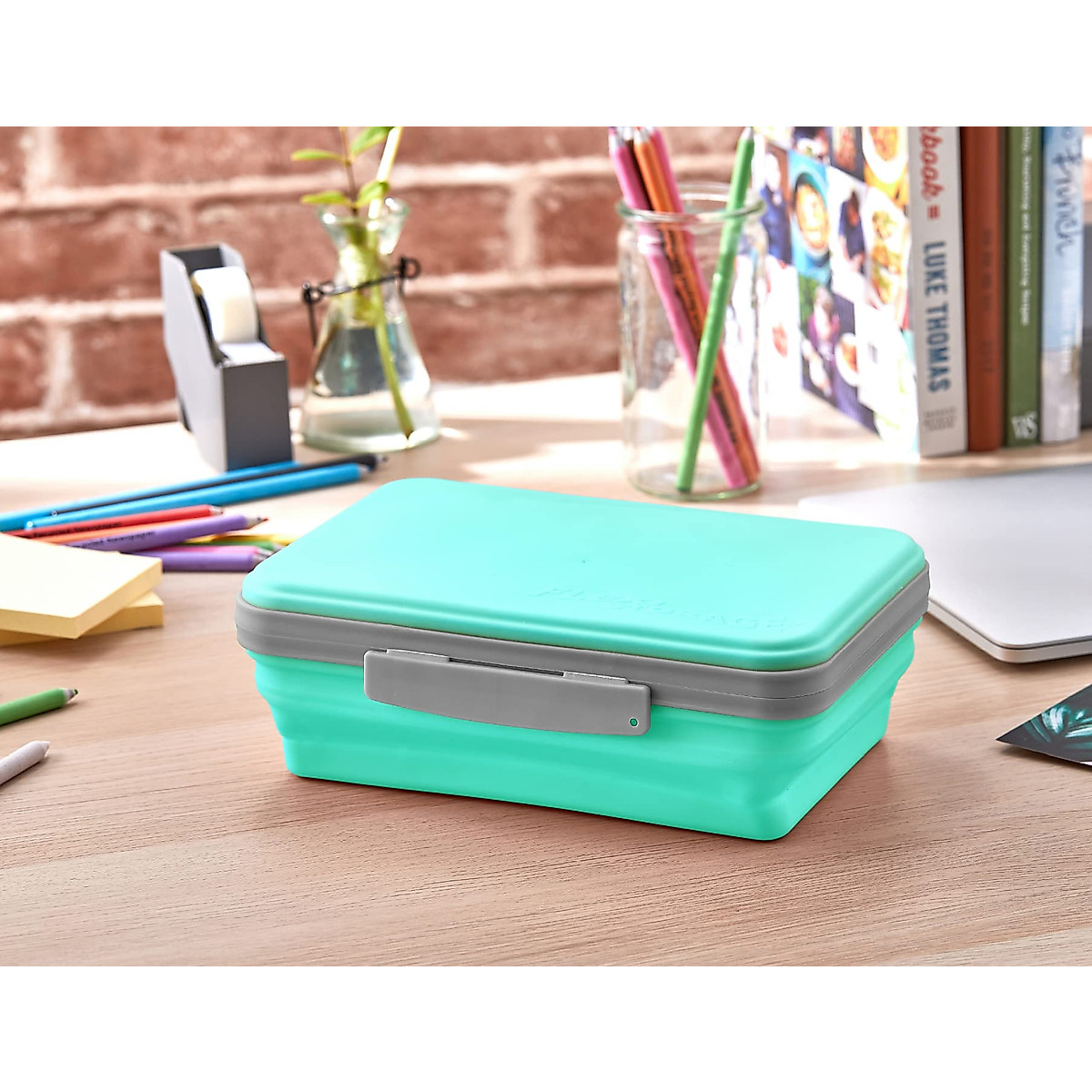 It's Academic Flexi Storage Box with Lid, Collapsible Pencil Case Design for Craft and School Supplies, 3-Pack