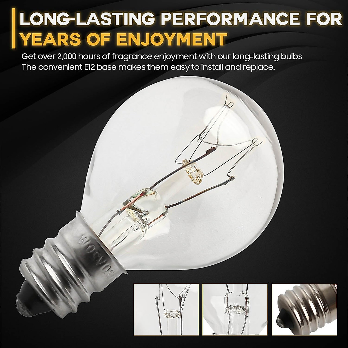 Seentech 8 Pack 120V 20W G30 Globe E12 Incandescent Candelabra Base Clear Light Bulbs, Long-Lasting Incandescent Replacement Bulbs Perfect for Middle Wax Warmer