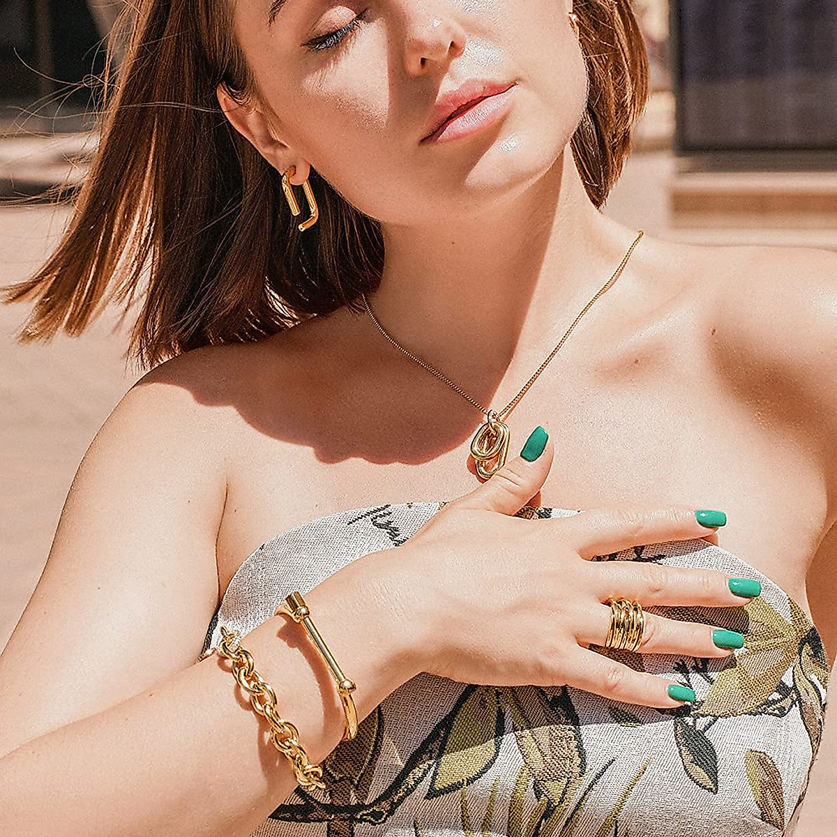 CIUNOFOR 13.7MM Cross Ring Enhancers for Women Statement Engagement Ring Silver Gold Rose Gold Plated Ring Engraving Customized Personalized (18K Gold, 8)