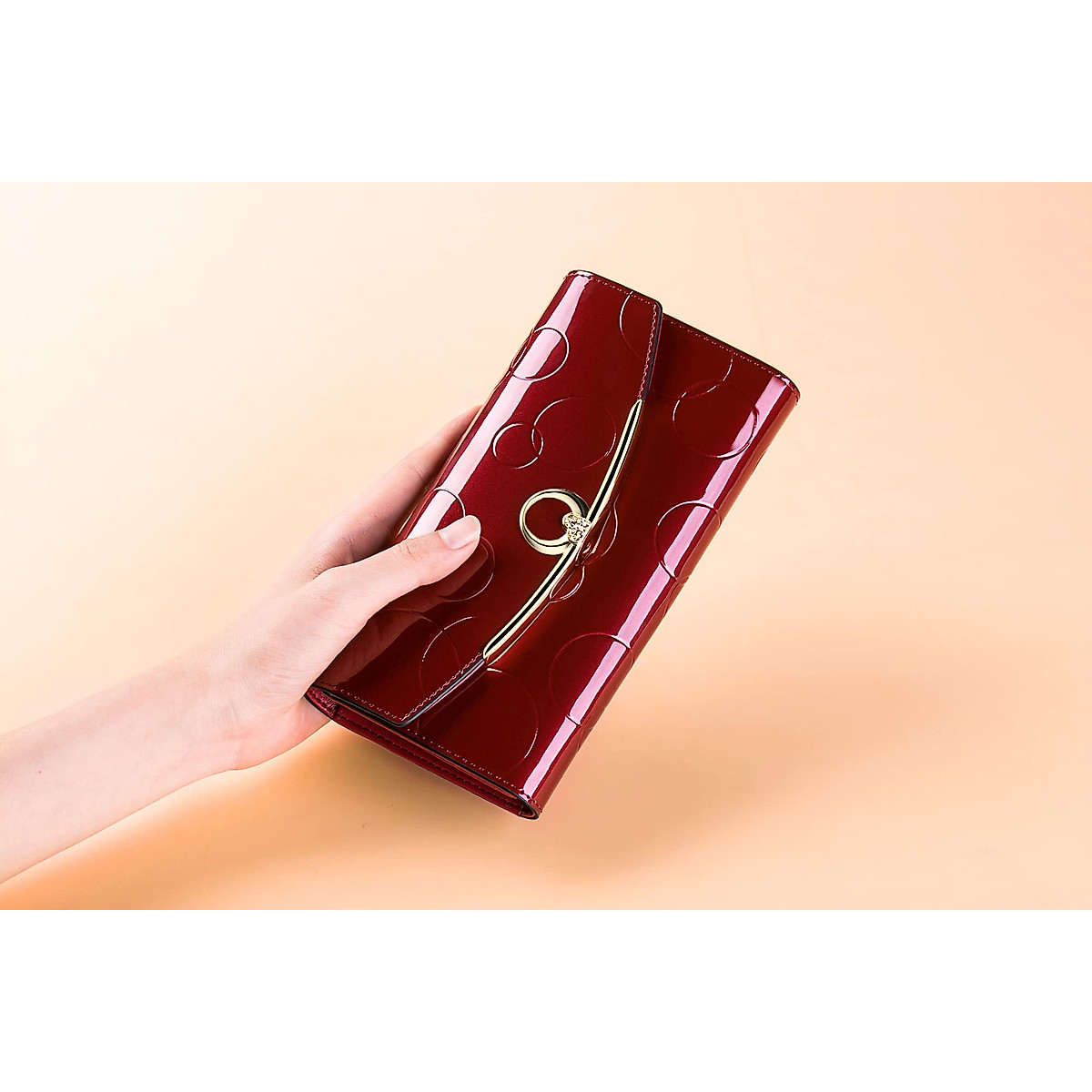 LYRRSH Women's Wallet Leather Long RFID Blocking Large-capacity Wallet Multifunctional Anti-theft Credit Card Holder (blue), 19cm*10cm*3.5cm