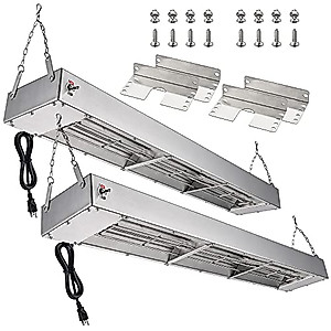 WeChef Electric Strip Heater 2 Pack Portable 36" 1000W Commercial Food Warmer Heating Lamp for Fry Chicken