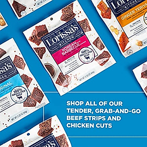 Lorissa's Kitchen Premium Grass-Fed Steak Strips, Original, 2.25 Oz. 1 Count - No Added MSG or Nitrites, Keto Friendly Snacks & Gluten Free, More Tender Than Traditional Beef Jerky