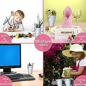 Small Metal Buckets with Handle - 12 Galvanized Buckets for Party Favor - Metal Pail Craft Bucket - Mini ice Bucket - Metal Flower Bucket - Silver Tin Bucket for Farmhouse Rustic Wedding Decoration