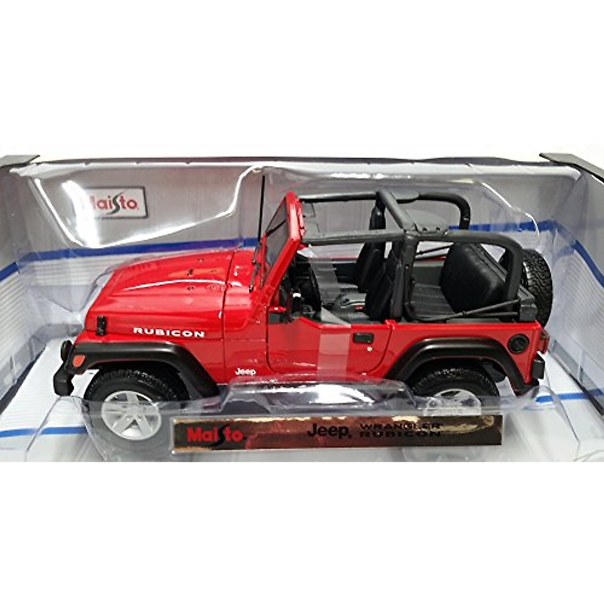 Maisto 2004 Jeep Wrangler Rubicon 1:18 Diecast Model Car, Red