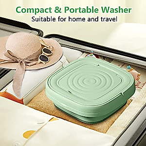 Portable Washing Machine and Dryer Combo, 8L Mini Folding Washing Machine Portable with Disinfection Function, Small Portable Washer and Dryer Combo for Apartments, Dorm, Camping, RV, Travel Laundry
