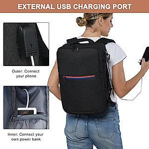 Maymooner Travel Backpack for Men Women Flight Approved Carry on Backpack Gym Overnight Luggage Laptop Daypack Waterproof Black