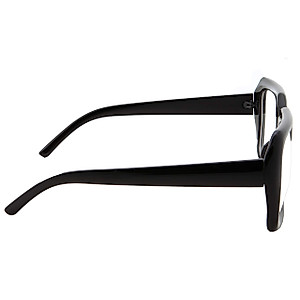 grinderPUNCH XL Oversized Black Nerd Clear Glasses - Men and Women - Square Costume (Black)