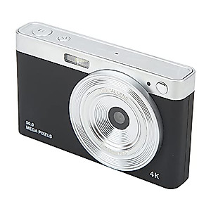 4K Digital Camera, 2.88in IPS HD Screen Mini Digital Camera AF Autofocus with Hand Strap for Shooting Black