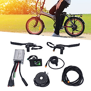 VBESTLIFE Electric Bike Controller Kit, 36V 48V 250W Motor Controller ABS Waterproof 15A LCD7C Panel Thumb Throttle Brake Accessories for E Bike Modification DIY