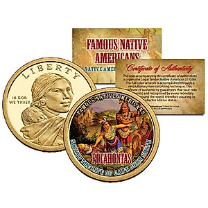 POCAHONTASFamous Native Americans Sacagawea Dollar US Coin JOHN SMITH Indians