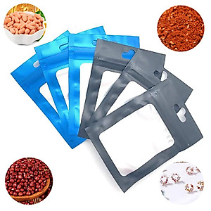 200 Pack Mylar Zip Lock Bags Aluminum Foil Bags, Metallic Mylar Foil Flat ZipLock Food Storage Bags Pouch, 7 x 10 cm/ 2.8 x 3.9 inch, 2 Color