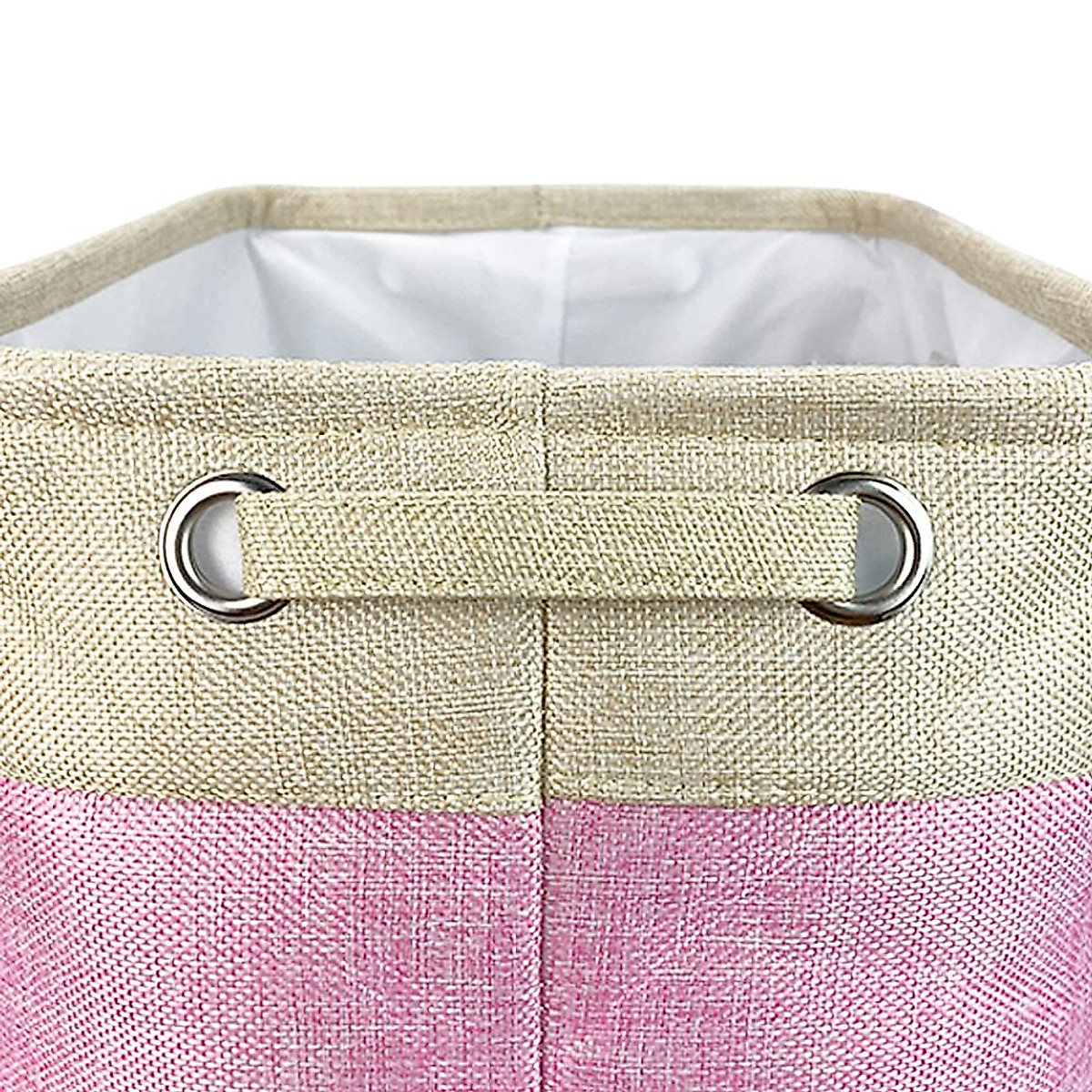 MALIHONG Personalized Foldable Storage Basket with Cute Dog Beagle Collapsible Sturdy Fabric Pet Toys Storage Bin Cube with Handles for Organizing Shelf Home Closet, Pink and White