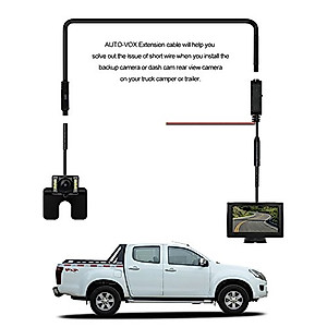 AUTO-VOX 9.8ft Extension Cord Dash Cam Rear View Backup Camera Cable for Truck Camper Trailer Bus Van (4 pin)